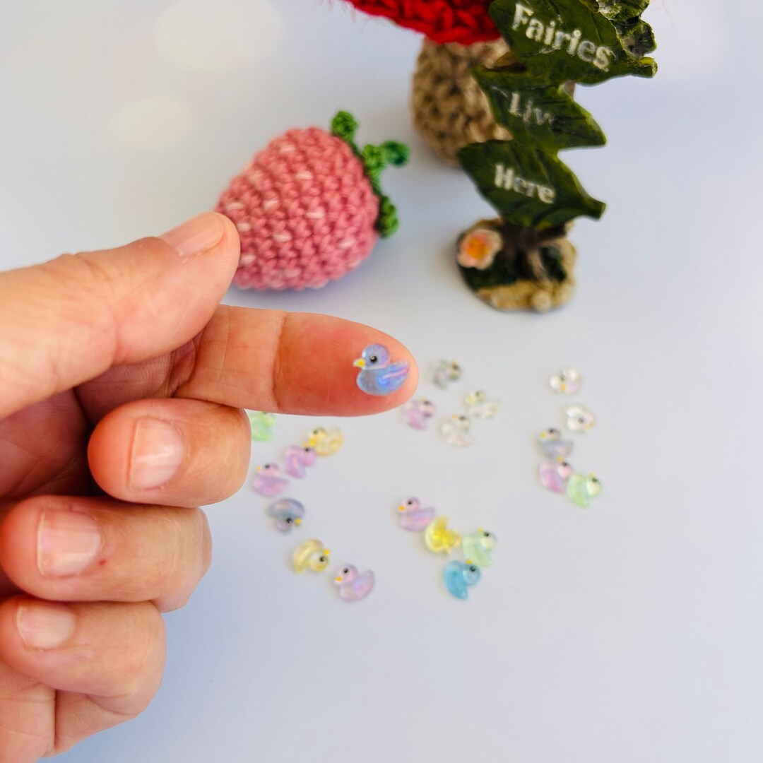 12 Pcs Iridescence Tiny Ducks. 8x8mm Mini Kawaii Cartoon Duck. - Etsy