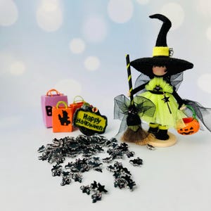 Charming Little Girl Witch Doll - Handcrafted Miniature Halloween Witch ...
