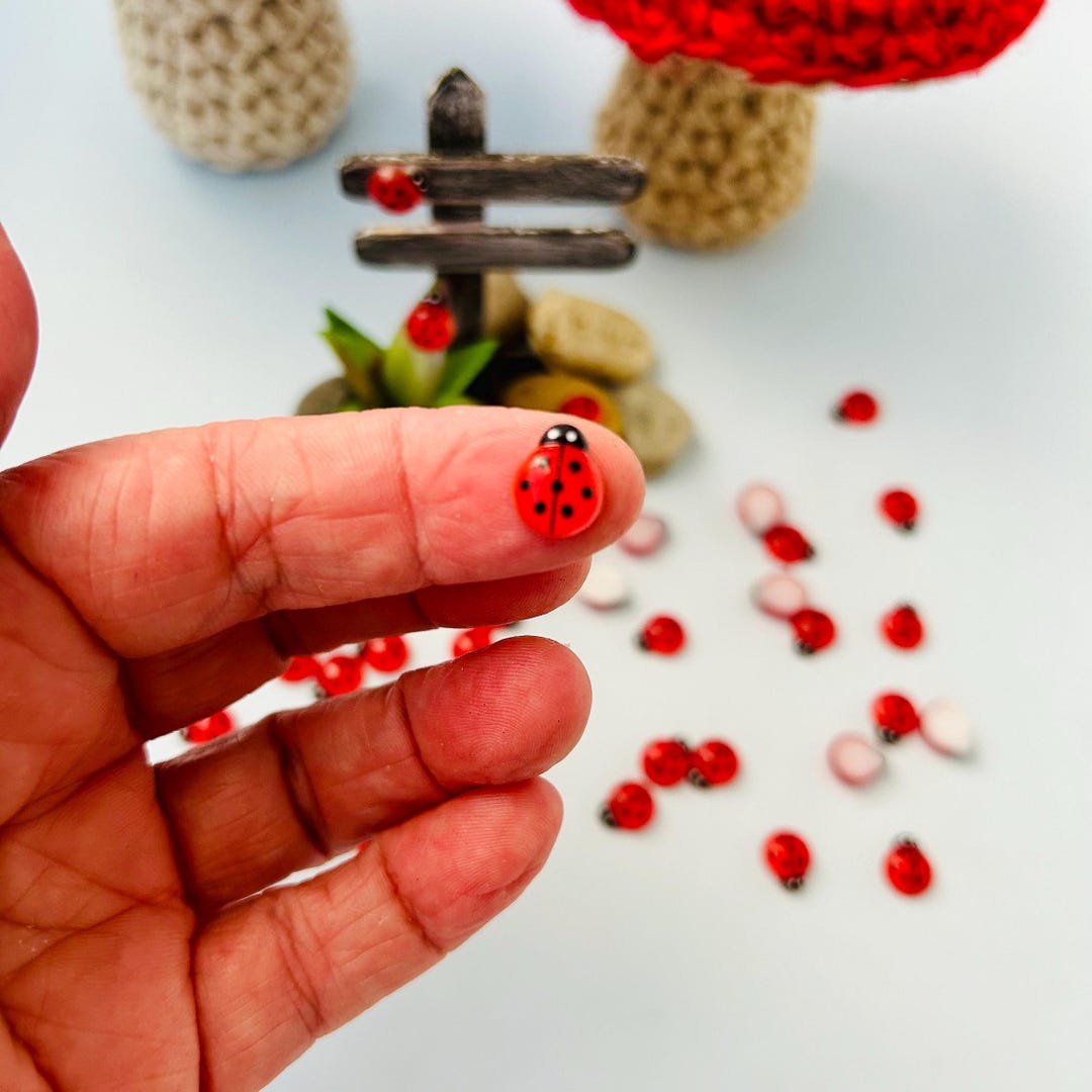 Tiny Red Ladybugs Set of 12. 8x10 Mm Kawaii Cartoon Resin Ladybug. - Etsy