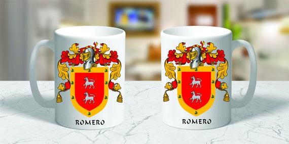 HERALDRY COAT of ARMS Romero Family Crest Ceramic Mug 11 - Etsy