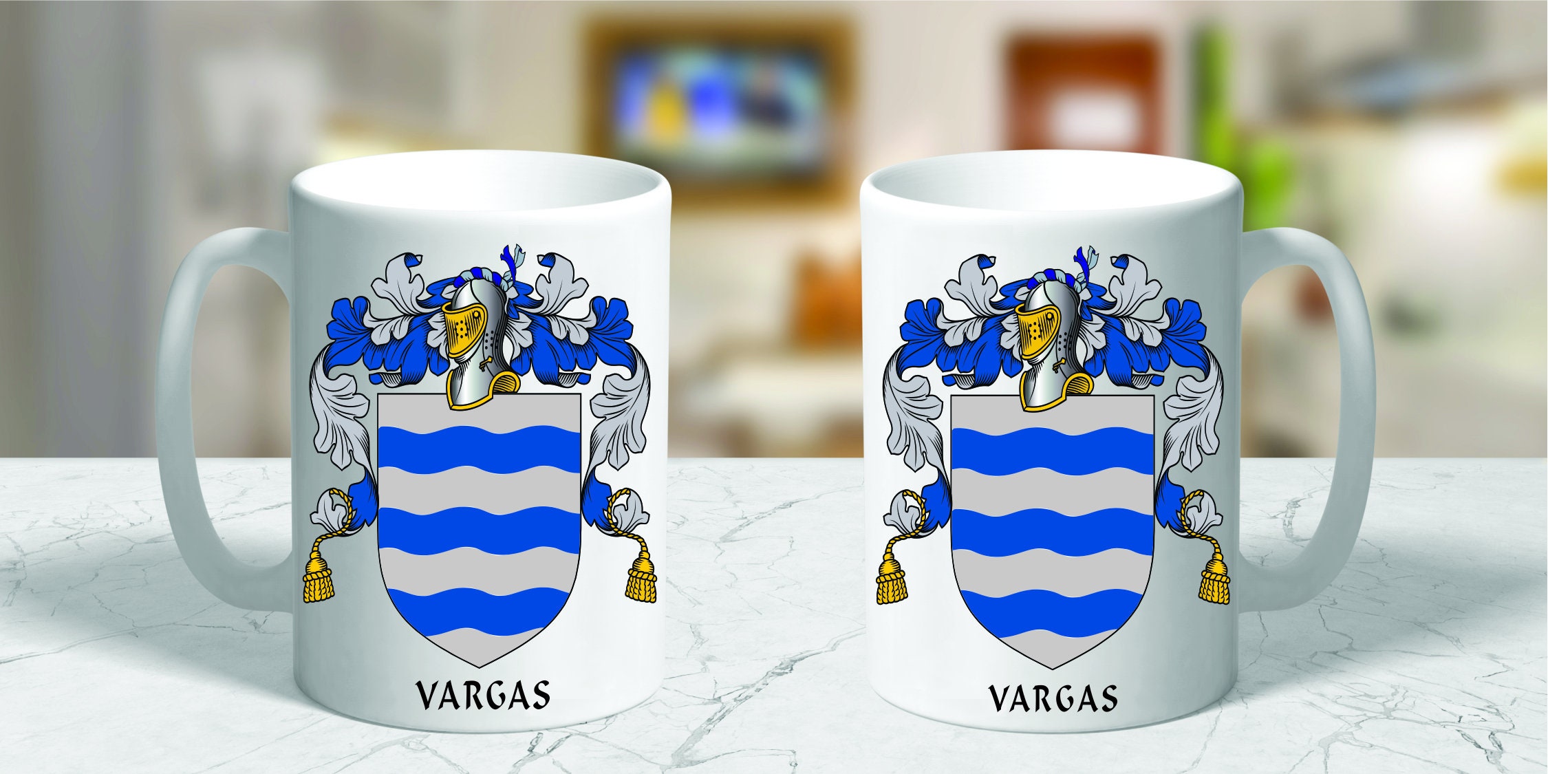 HERALDRY COAT of ARMS Vargas Family Crest Ceramic Mug 11 Oz. - Etsy
