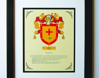 HERALDRY COAT of ARMS rojas Family Crest Framed | Etsy