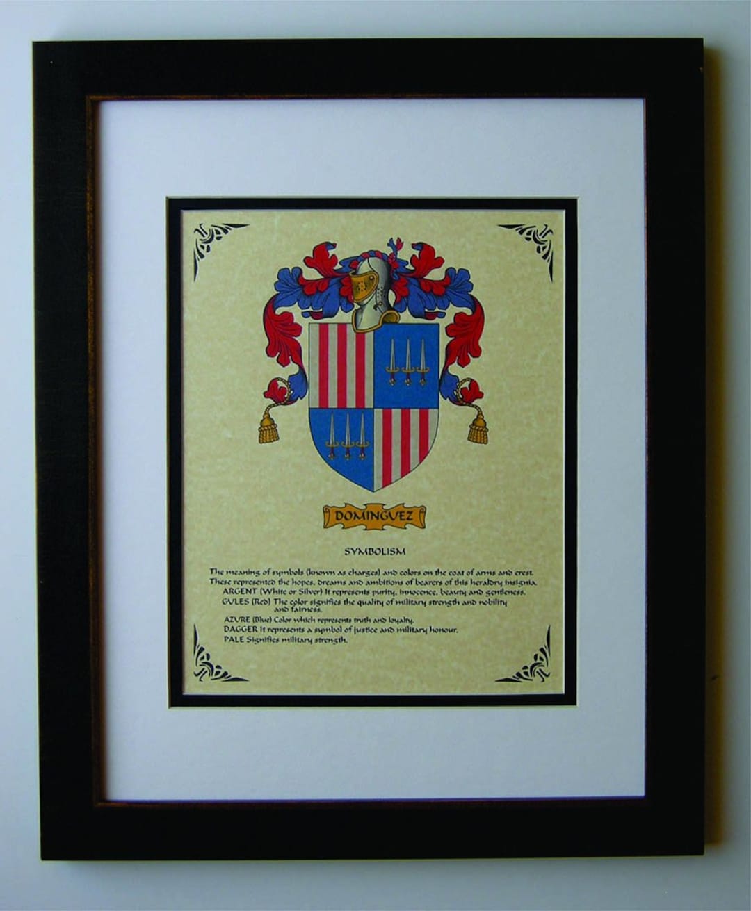 HERALDRY COAT of ARMS Gomez Family Crest Framed - Etsy