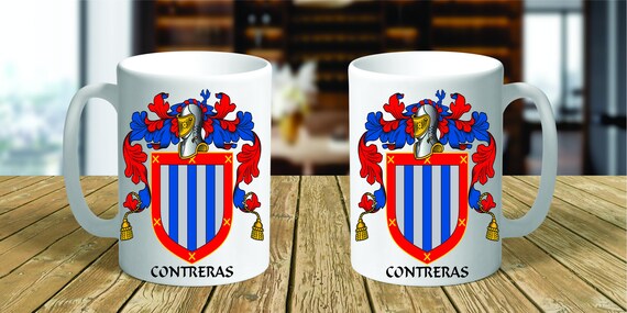 HERALDRY COAT of ARMS Contreras Family Crest Ceramic Mug - Etsy