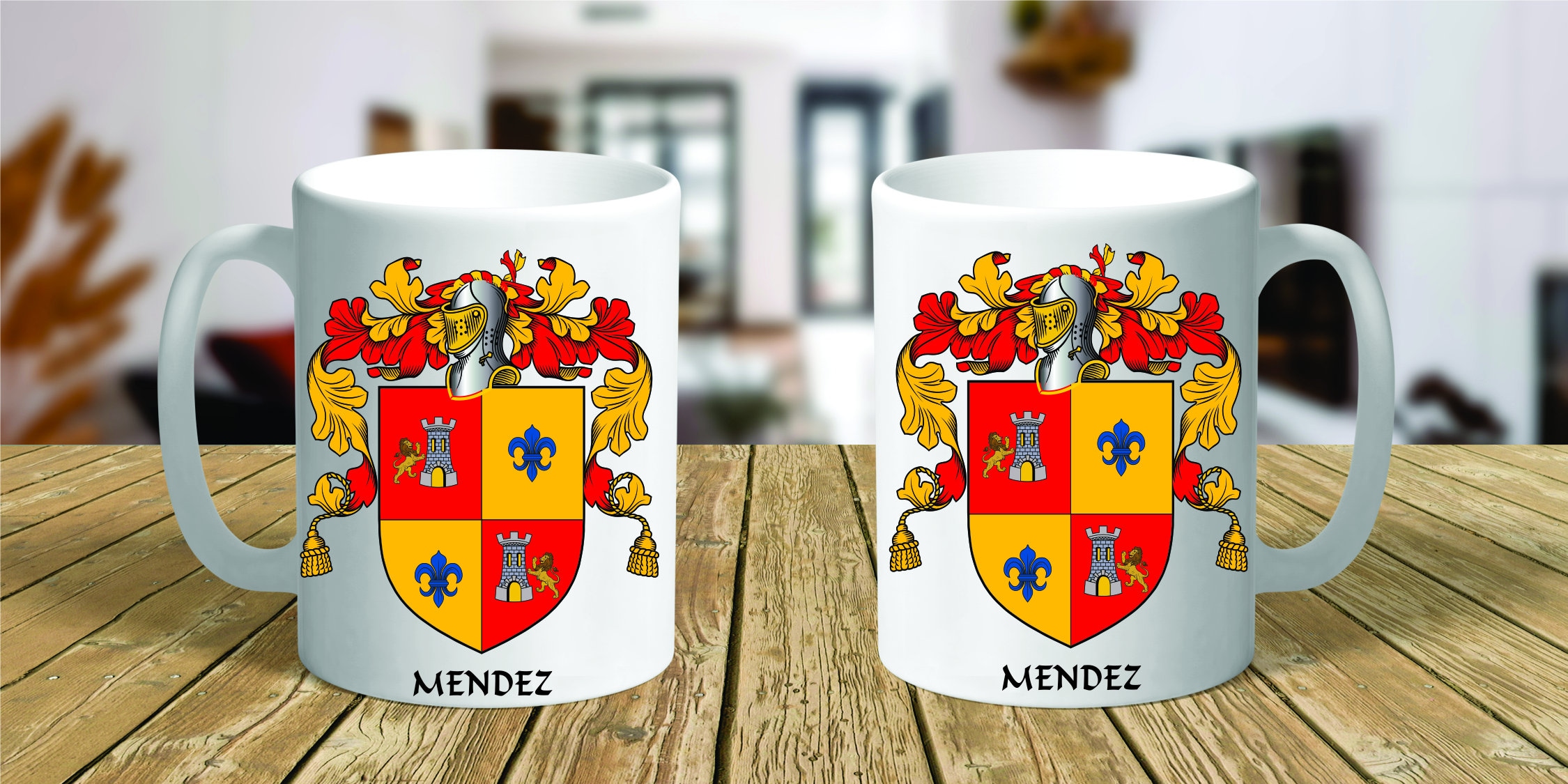 HERALDRY COAT of ARMS Mendez Family Crest Ceramic Mug 11 - Etsy