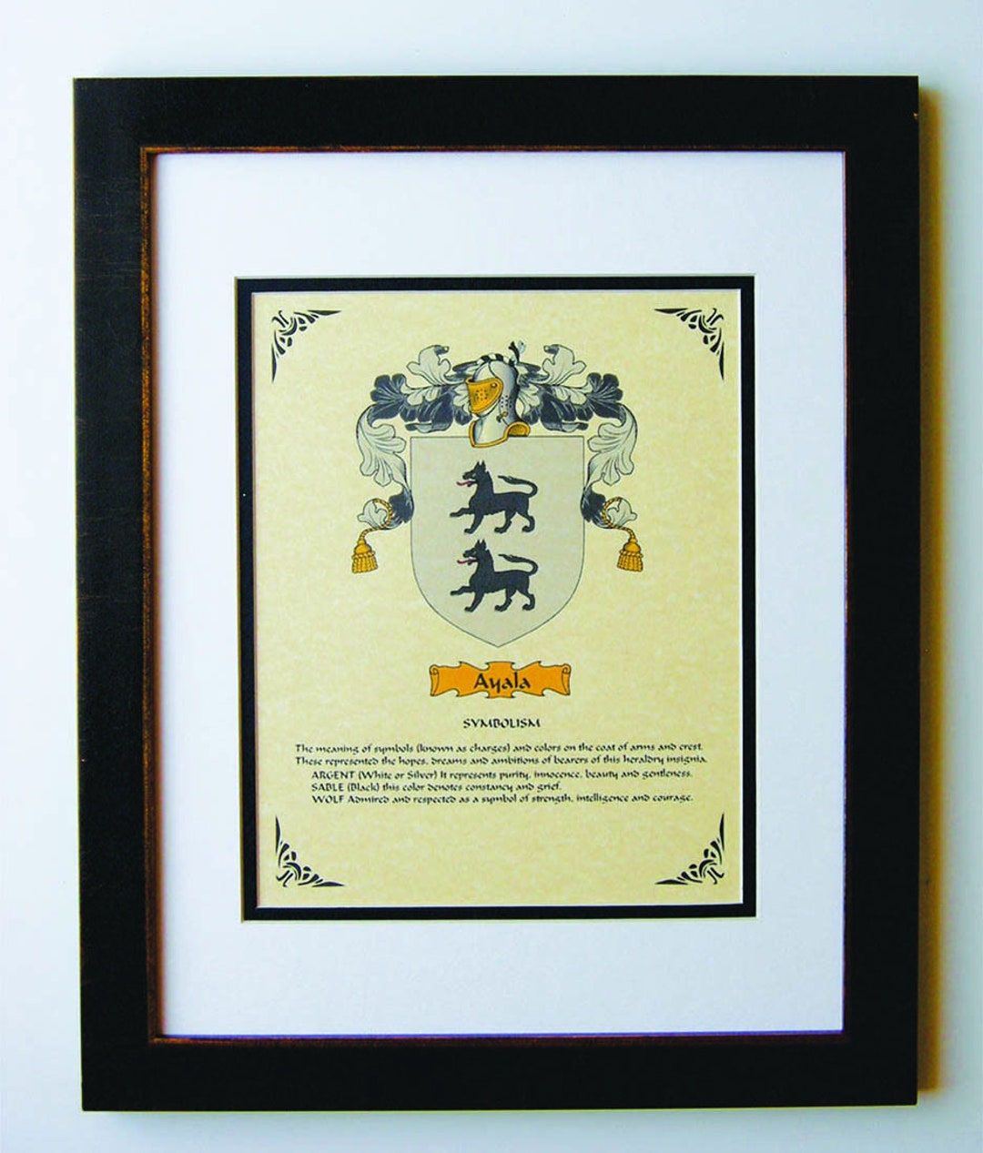 HERALDRY COAT of ARMS Ayala Family Crest Framed - Etsy Australia
