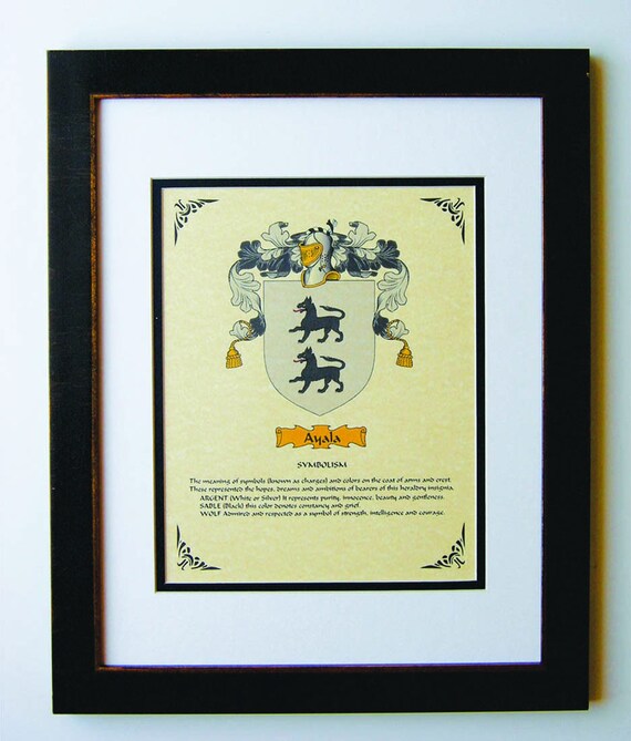 HERALDRY COAT of ARMS Ayala Family Crest Framed - Etsy Australia