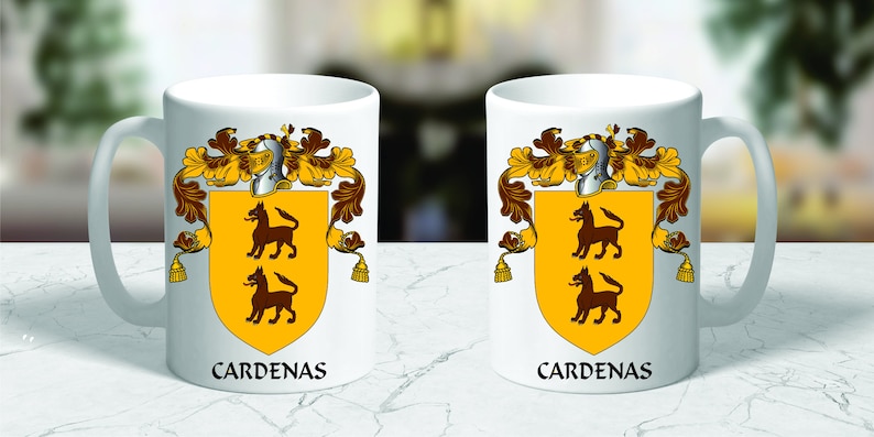 HERALDRY COAT of ARMS Cardenas Family Crest Ceramic Mug - Etsy