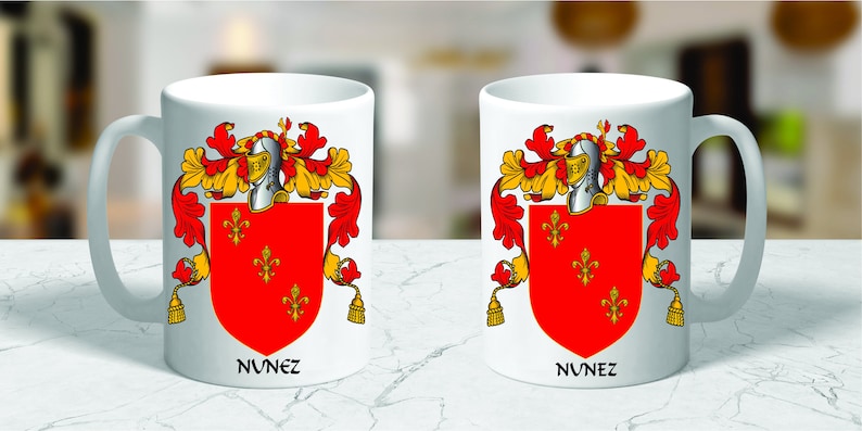 Buy HERALDRY COAT of ARMS Nunez Family Crest Ceramic Mug 11oz. Online ...