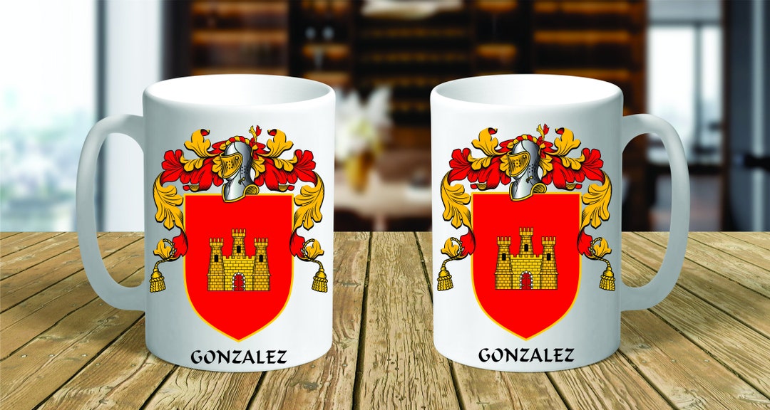 HERALDRY COAT of ARMS: Gonzalez Family Crest Ceramic Mug 11oz. - Etsy