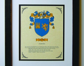 HERALDRY COAT of ARMS rojas Family Crest Framed - Etsy