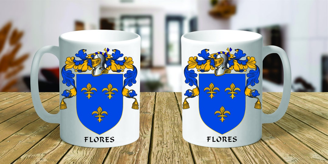 HERALDRY COAT of ARMS: Flores Family Crest Ceramic Mug 11oz. - Etsy