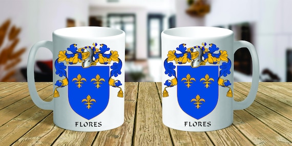 HERALDRY COAT of ARMS: Flores Family Crest Ceramic Mug 11oz. - Etsy