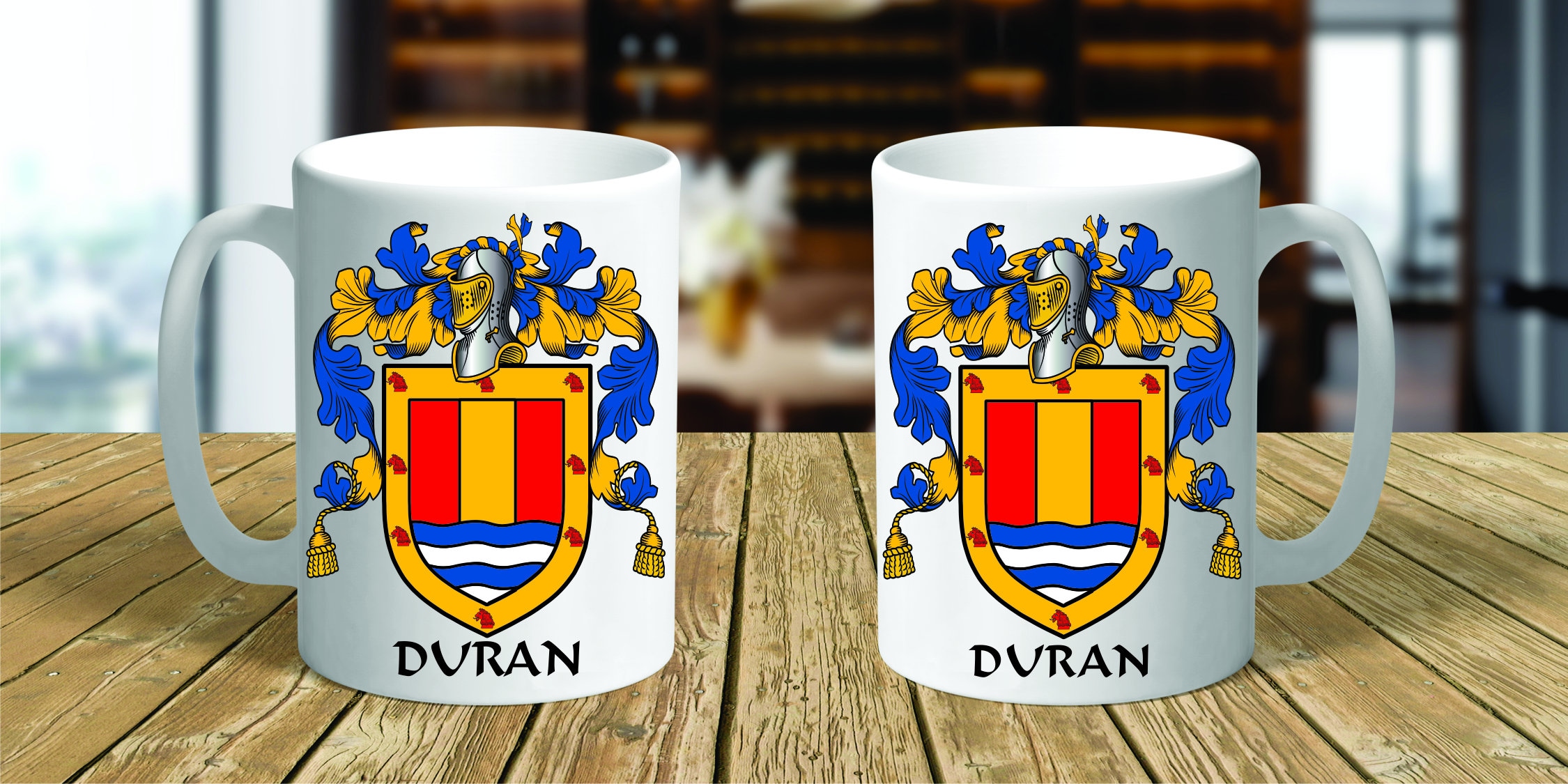 HERALDRY COAT of ARMS Duran Family Crest Ceramic Mug 11oz. - Etsy
