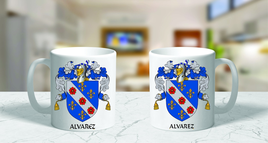 HERALDRY COAT of ARMS Alvarez Family Crest Ceramic Mug 11 - Etsy