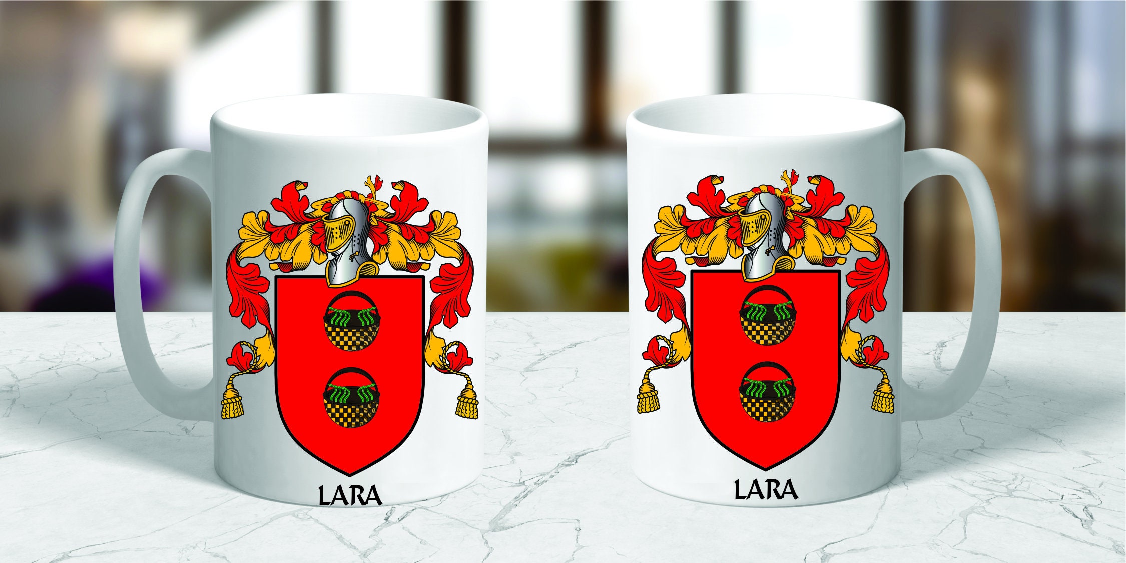HERALDRY COAT of ARMS Lara Family Crest Ceramic Mug 11oz. - Etsy Canada