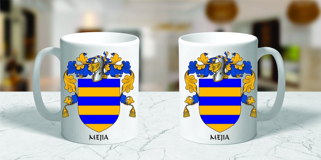 HERALDRY COAT of ARMS Mejia Family Crest Ceramic Mug 11oz. - Etsy