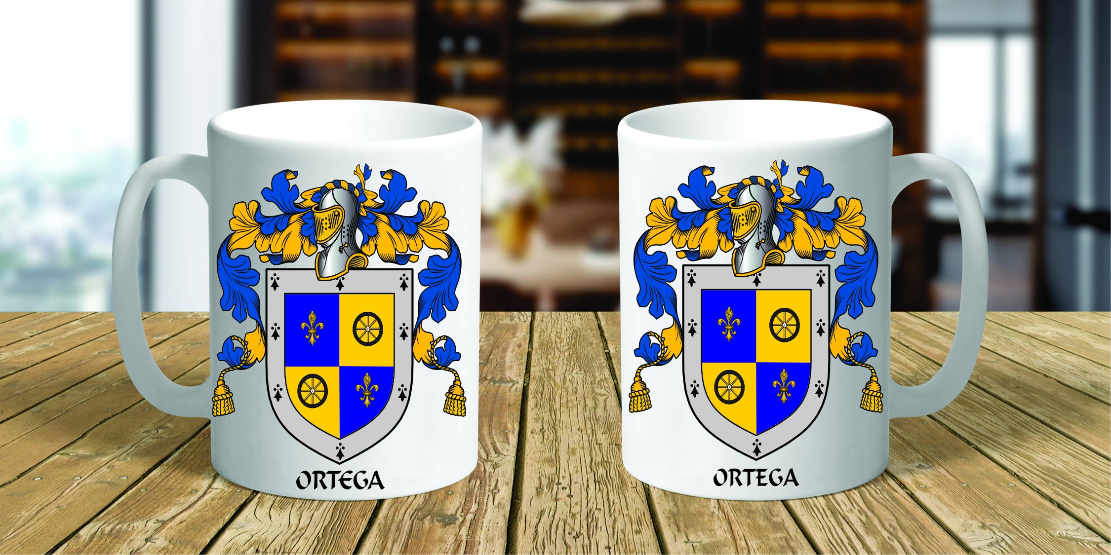 HERALDRY COAT of ARMS Ortega Family Crest Ceramic Mug - Etsy
