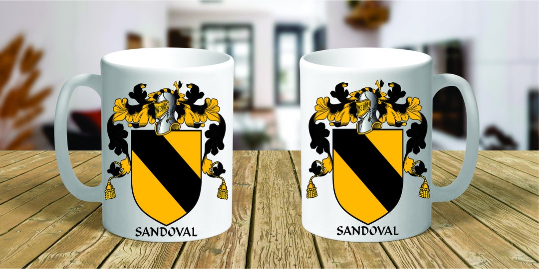 HERALDRY COAT of ARMS Sandoval Family Crest Ceramic Mug - Etsy UK