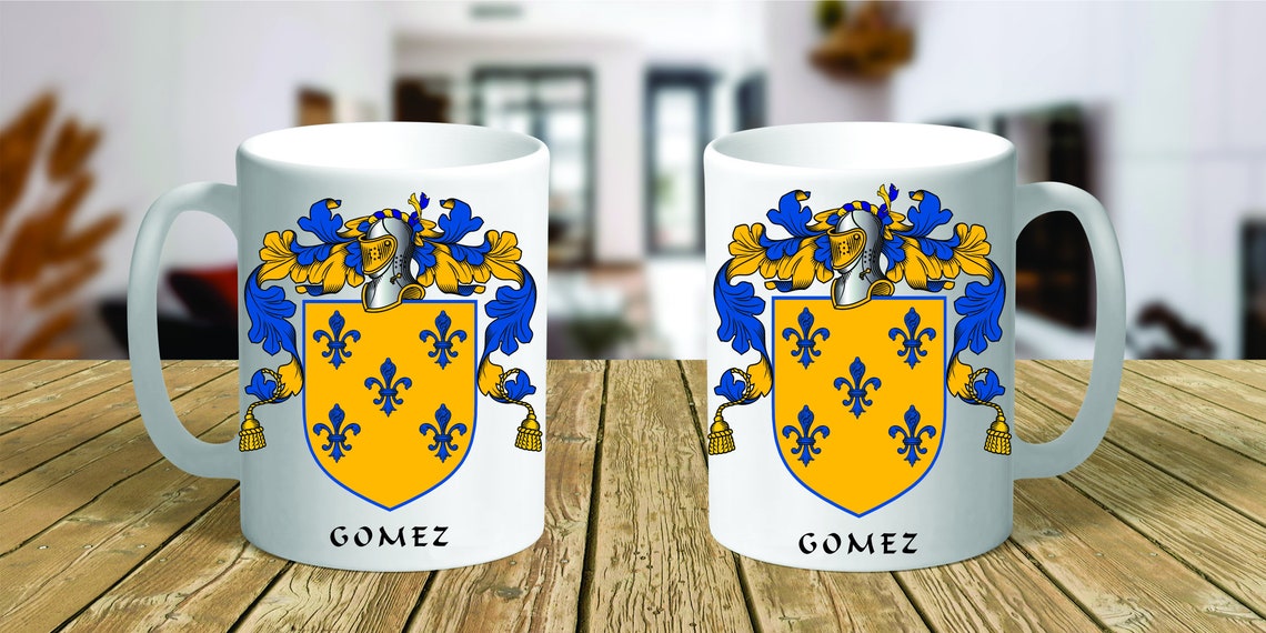 HERALDRY COAT of ARMS Gomez Family Crest Ceramic Mug 11oz - Etsy