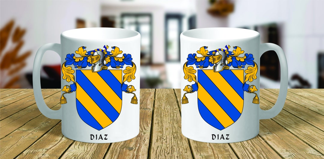 HERALDRY COAT of ARMS Diaz Family Crest Ceramic Mug 11oz - Etsy