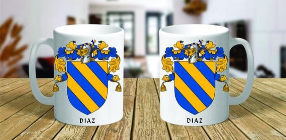 HERALDRY COAT of ARMS Diaz Family Crest Ceramic Mug 11oz - Etsy