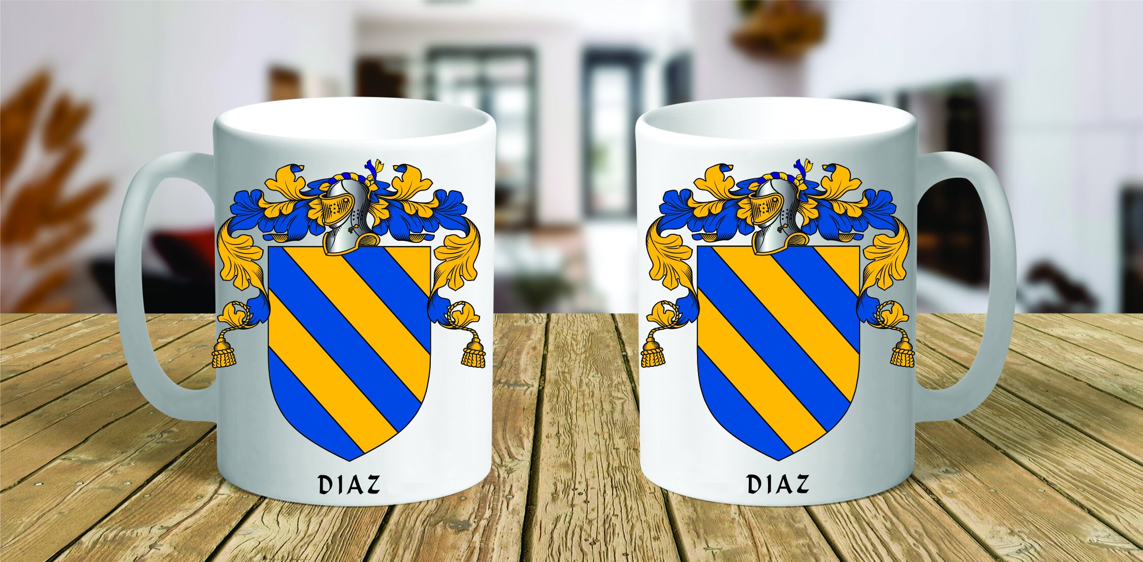 HERALDRY COAT of ARMS Diaz Family Crest Ceramic Mug 11oz - Etsy