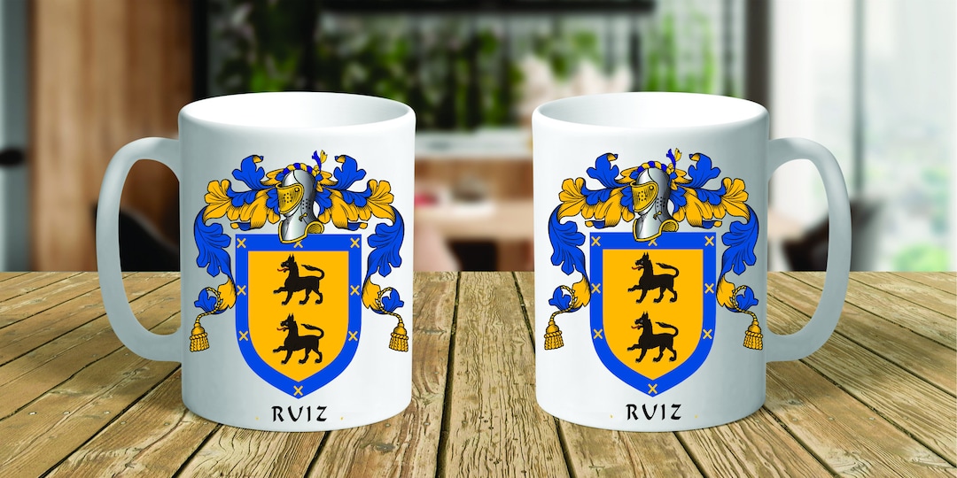 HERALDRY COAT of ARMS Ruiz Family Crest Ceramic Mug 11 oz. - Etsy Portugal