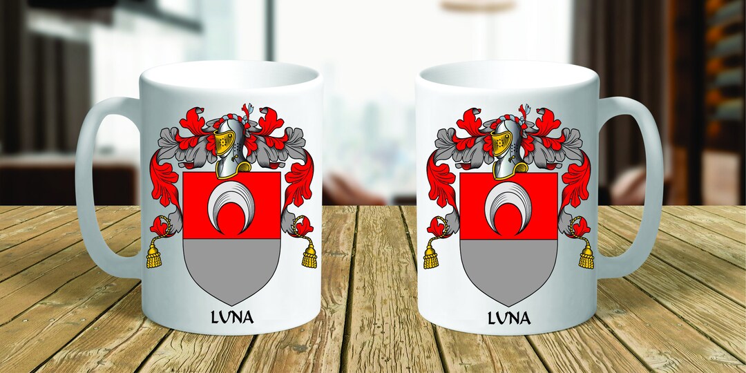 HERALDRY COAT of ARMS Luna Family Crest Ceramic Mug 11oz. - Etsy Denmark