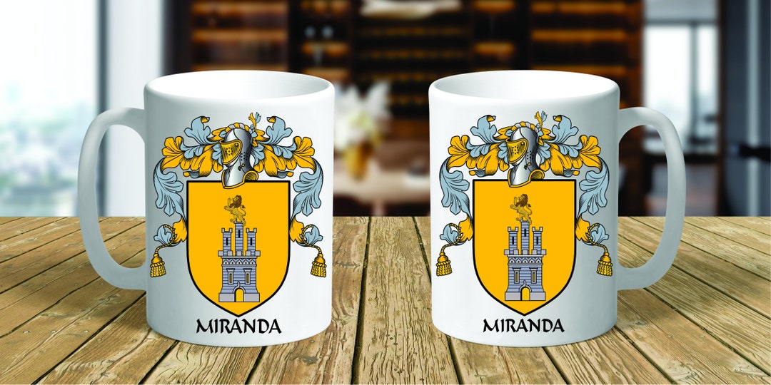 HERALDRY COAT of ARMS Miranda Family Crest Ceramic Mug - Etsy