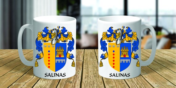 HERALDRY COAT of ARMS Salinas Family Crest Ceramic Mug - Etsy