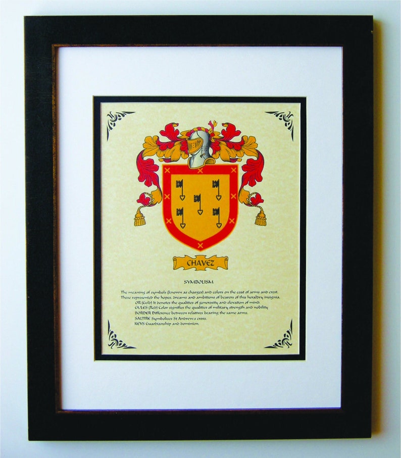 HERALDRY COAT of ARMS Chavez Family Crest Framed - Etsy Israel