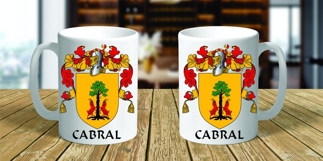 HERALDRY COAT of ARMS Cabral Family Crest Ceramic Mug - Etsy