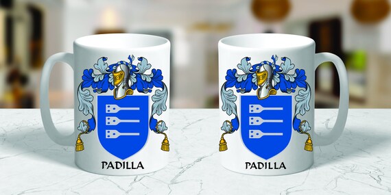 HERALDRY COAT of ARMS Padilla Family Crest Ceramic Mug - Etsy