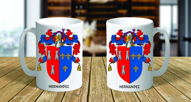 HERALDRY COAT of ARMS Hernandez Family Crest Ceramic Mug - Etsy