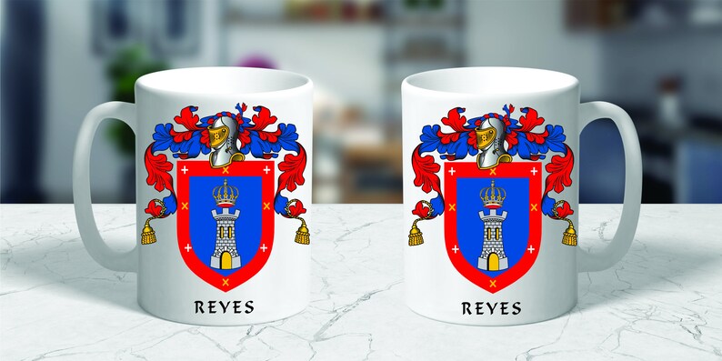 HERALDRY COAT of ARMS Reyes Family Crest Ceramic Mug 11oz - Etsy