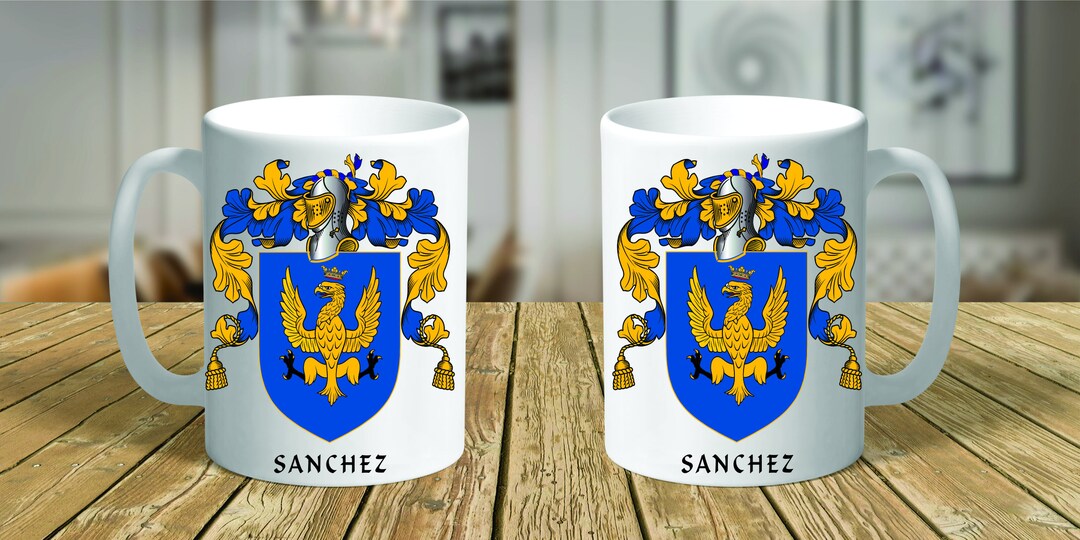 HERALDRY COAT of ARMS: Sanchez Family Crest Ceramic Mug - Etsy
