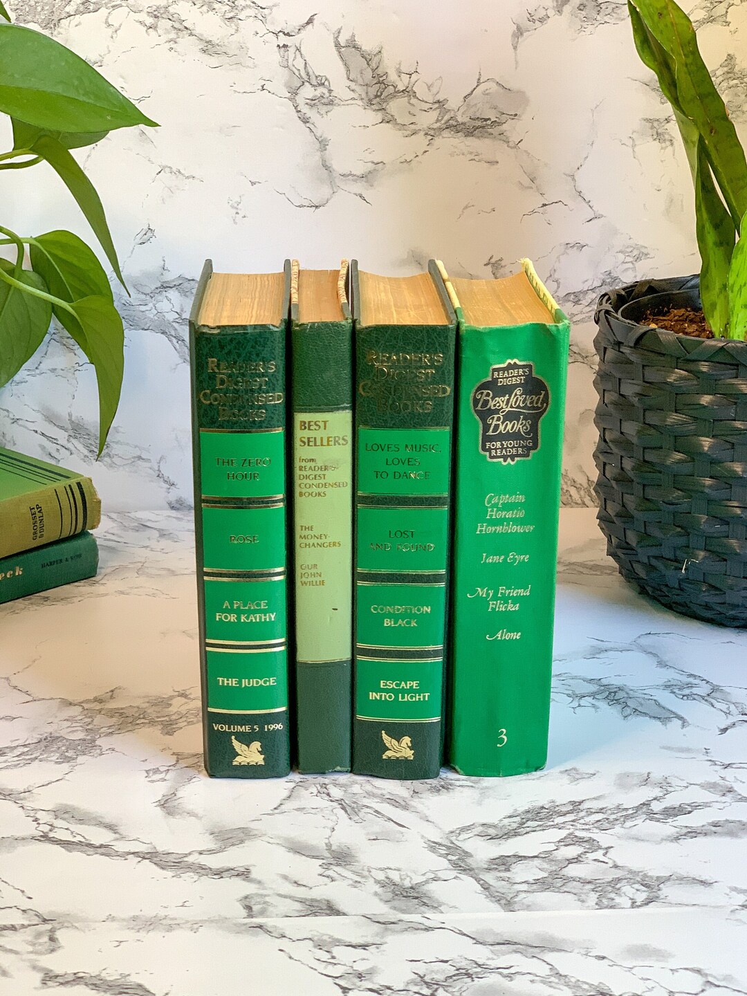 Book Bundle of 4 Vintage Reader's Digest Books in Shades of Green, Best ...
