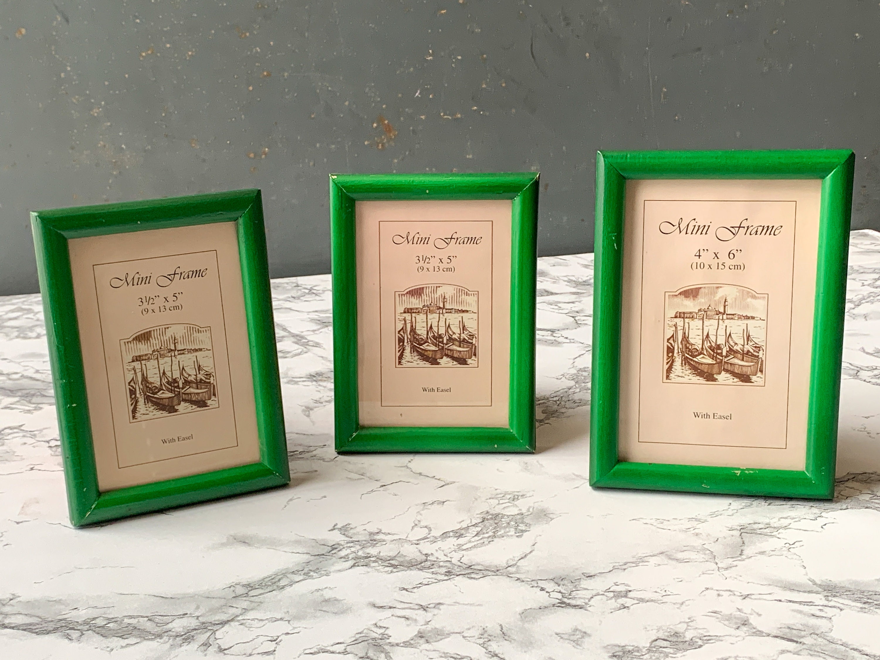 Set of 3 Green Picture Frames Wooden Art Frames in Kelly - Etsy