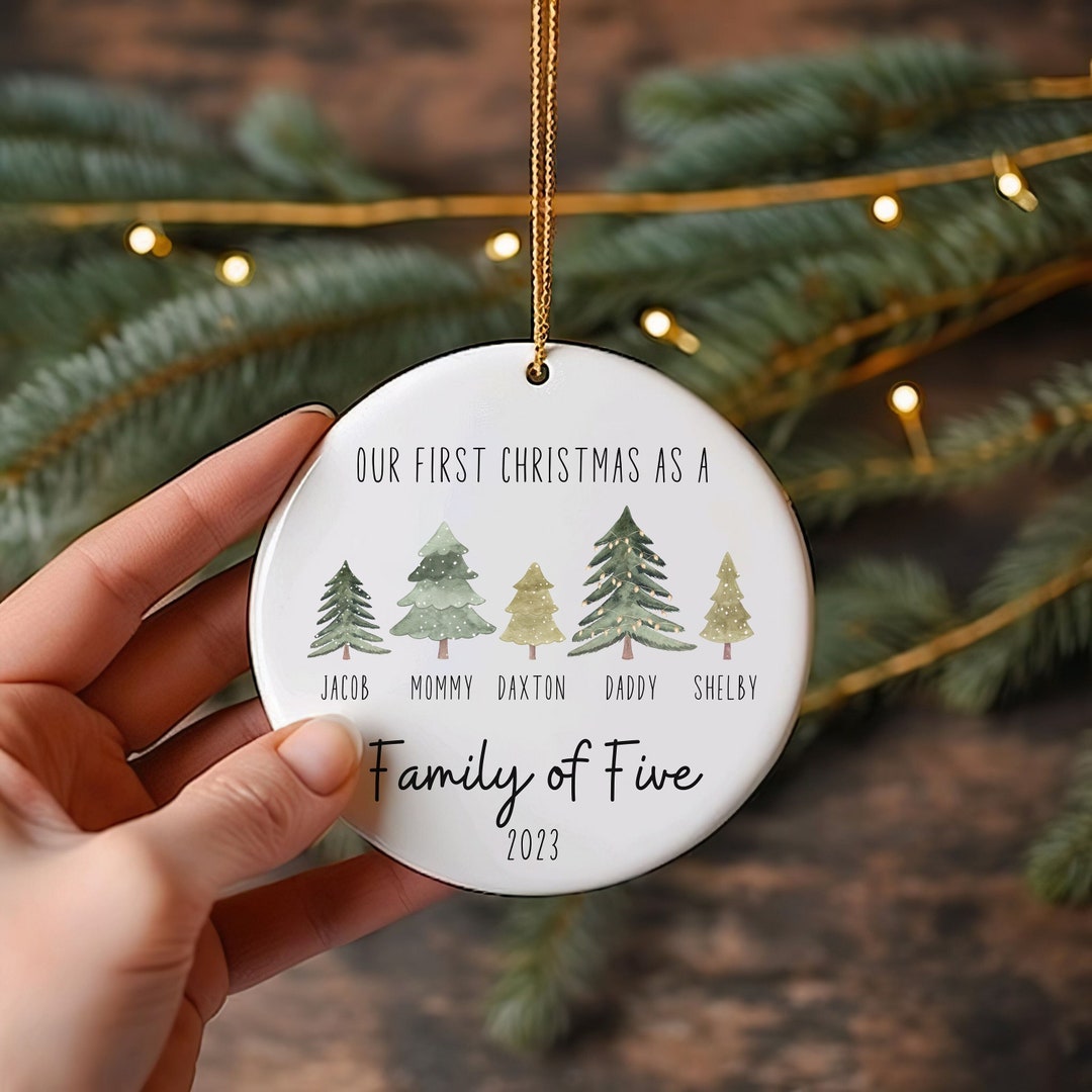 Family of 5 Christmas Ornament, Custom Family Gift, Family of Five ...