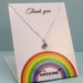 Rainbow Thank You NHS Silver CZ Drop Necklace Pendant on Chain With ...