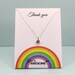 Rainbow Thank You NHS Silver CZ Drop Necklace Pendant on Chain With ...