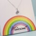 Rainbow Thank You NHS Silver CZ Drop Necklace Pendant on Chain With ...