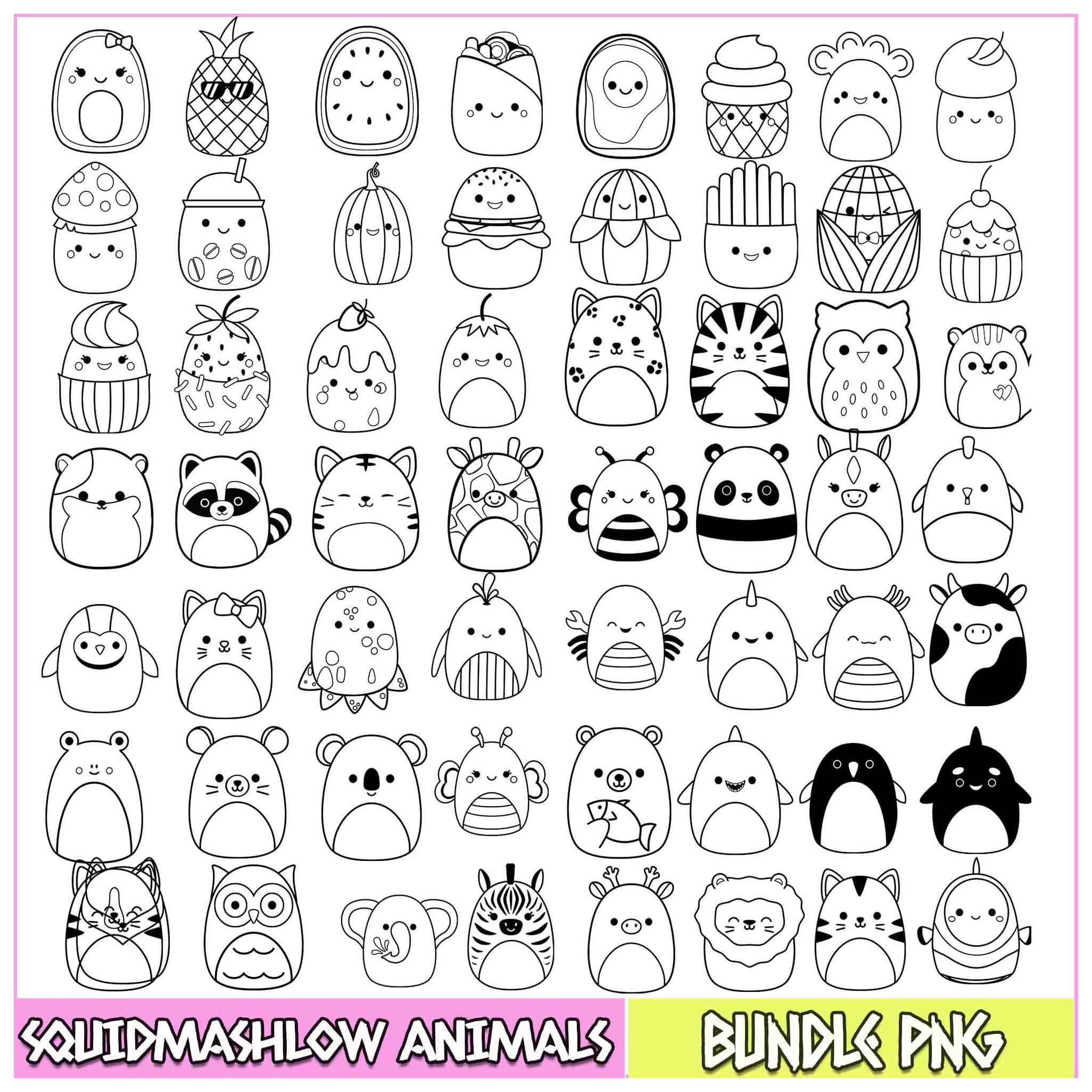 Squishmallow Animals PNG SVG, Squishmallow Clipart Cricut Designs ...