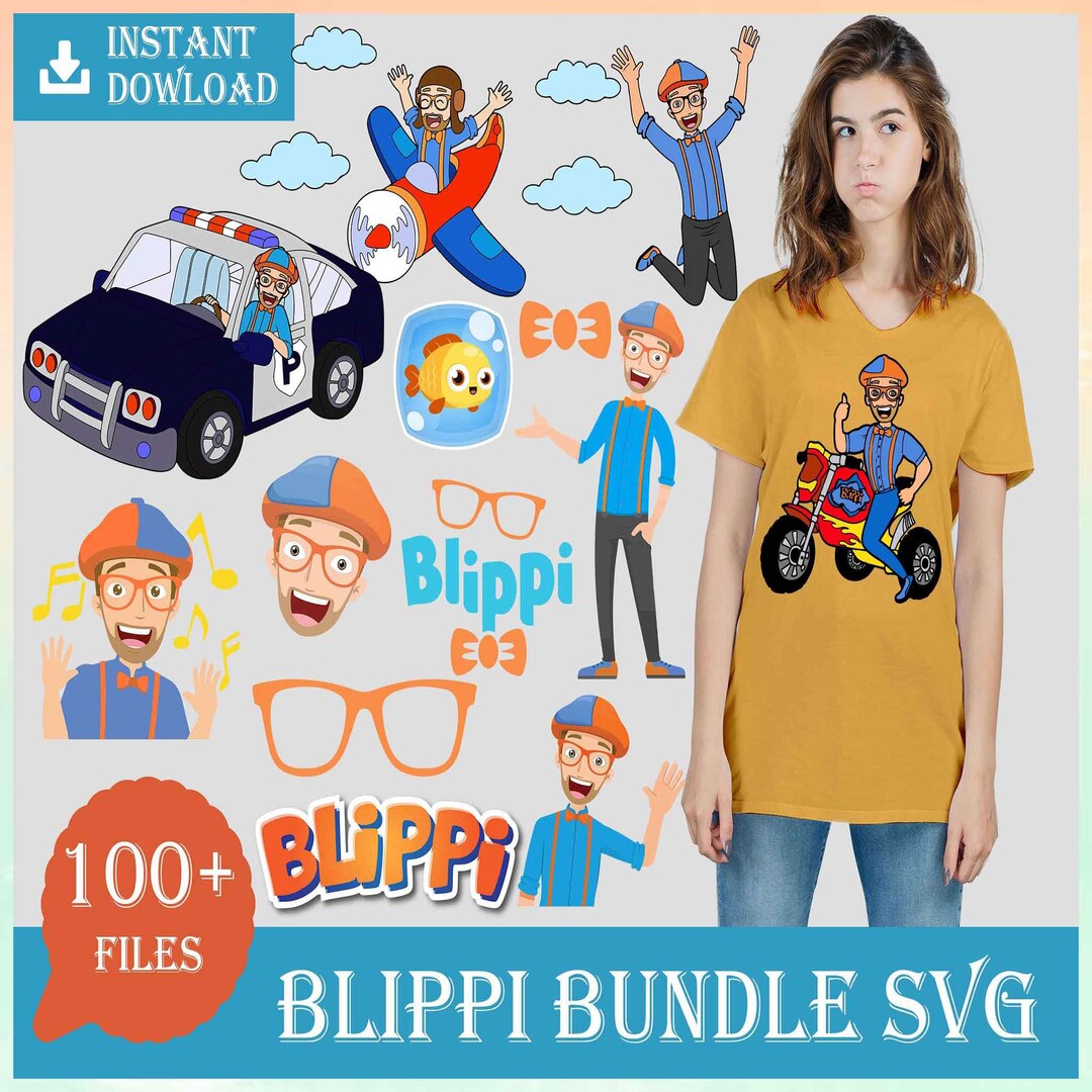 Mega Blippi SVG Bundle, Happy Birthday Blippi Svg, Blippi Sublimation ...