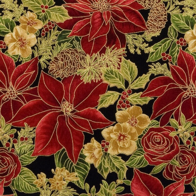 Red Christmas Fabric - Etsy