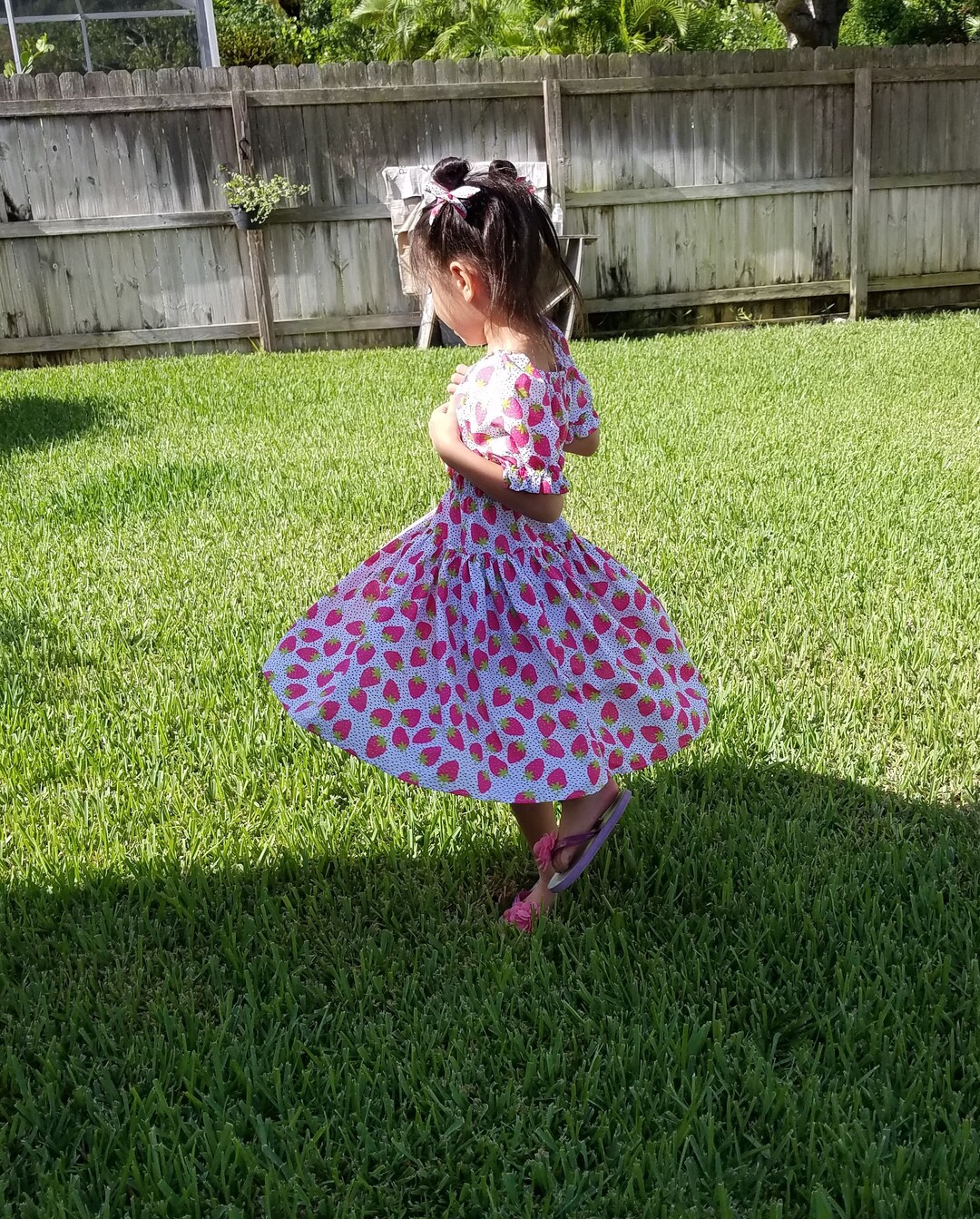 Strawberry Twirl Dress for Girls, Pink Strawberries Dress, Strawberries ...