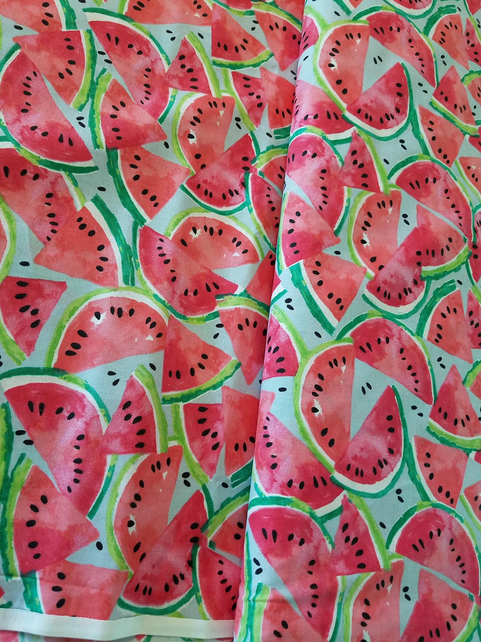 Watermelon Print Cotton Fabric, Watermelon Novelty 100% Cotton Fabric ...