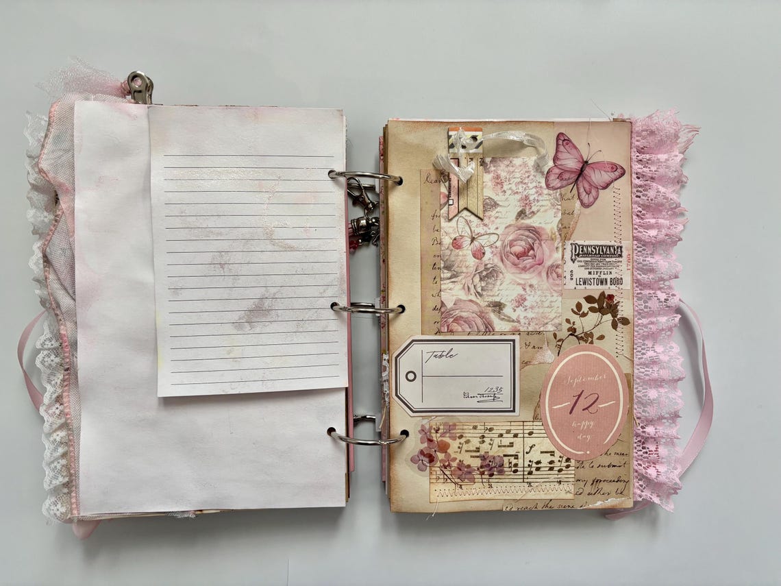 A Pink Floral Affair Journal, Handmade Journal, Handmade Paper ...