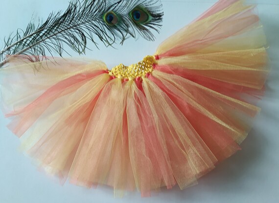 Yeliow-orange Tutu Skirt Girls Birthday Tutu Toddler Skir | Etsy